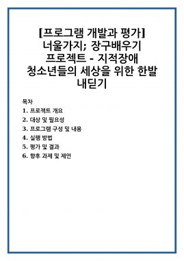 [프로그램 개발과 평가] 너울가지; 장구배우기 프로젝트 - 지적장애 청소년들의 세상을 위한 한발 내딛기-1페이지