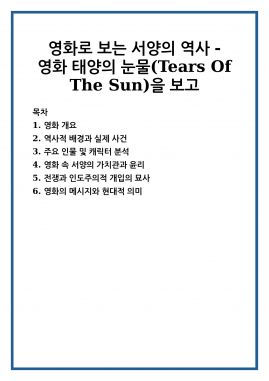 영화로 보는 서양의 역사 - 영화 태양의 눈물(Tears Of The Sun)을 보고-1페이지