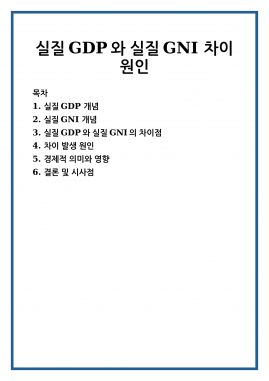 실질GDP와 실질GNI 차이 원인-1페이지
