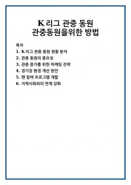 K리그 관중 동원 관중동원을위한 방법-1페이지