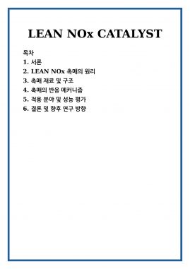 LEAN NOx CATALYST 레포트 자료-1페이지