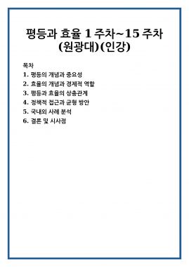 평등과 효율 1주차~15주차 (원광대)(인강)-1페이지