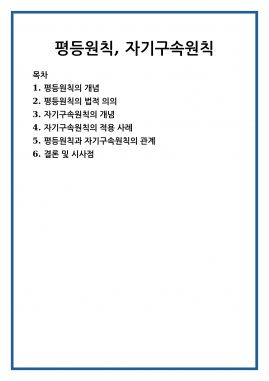 평등원칙, 자기구속원칙-1페이지