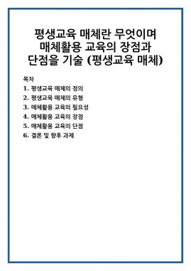 평생교육 매체란 무엇이며 매체활용 교육의 장점과 단점을 기술 (평생교육 매체)-1페이지