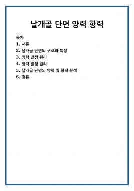 날개골 단면 양력 항력-1페이지