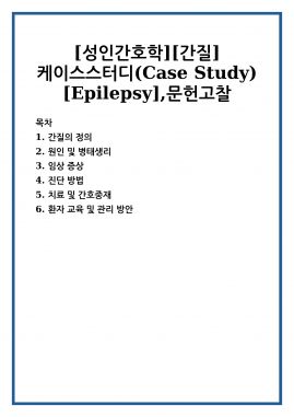 [성인간호학][간질]케이스스터디(Case Study)[Epilepsy],문헌고찰-1페이지
