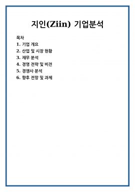 지인(Ziin) 기업분석-1페이지
