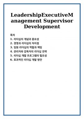 LeadershipExecutiveManagement Supervisor Development-1페이지