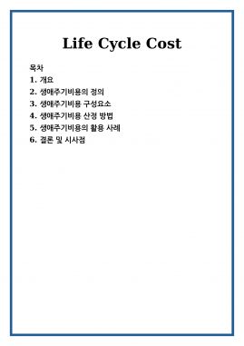 Life Cycle Cost 레포트 자료-1페이지