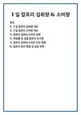 1일 칼로리 섭취량 & 소비량-1페이지
