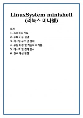 LinuxSystem minishell (리눅스 미니쉘)-1페이지