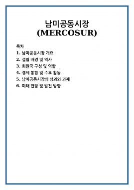 남미공동시장(MERCOSUR)-1페이지