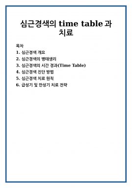 심근경색의 time table과 치료-1페이지