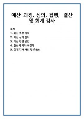 예산  과정, 심의, 집행,  결산 및 회계 검사-1페이지