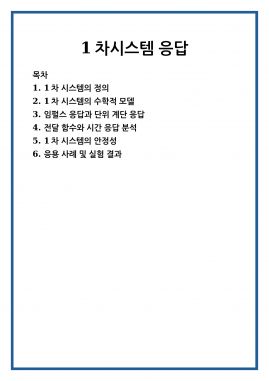 1차시스템 응답-1페이지