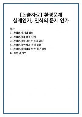 [논술자료] 환경문제 실제인가, 인식의 문제 인가-1페이지