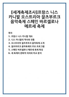 [세계축제조사]프랑스 니스 카니발 오스트리아 잘츠부르크 음악축제 스페인 바르셀로나 메르세 축제-1페이지