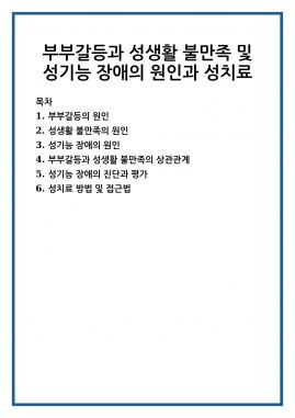 부부갈등과 성생활 불만족 및 성기능 장애의 원인과 성치료-1페이지