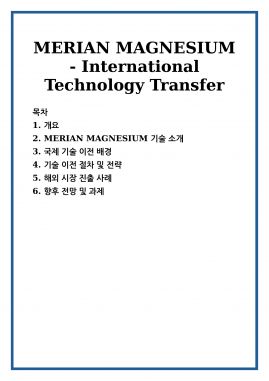 MERIAN MAGNESIUM - International Technology Transfer-1페이지