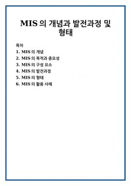 MIS의 개념과 발전과정 및 형태-1페이지