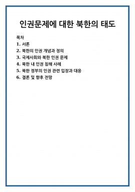 인권문제에 대한 북한의 태도-1페이지