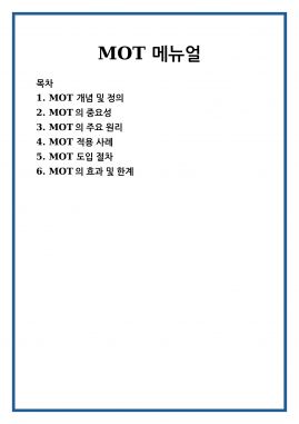 MOT 메뉴얼 레포트 자료-1페이지