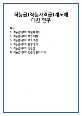 직능급(직능자격급)제도에 대한 연구-1페이지
