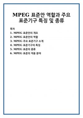 MPEG 표준안 역할과 주요 표준기구 특징 및 종류-1페이지