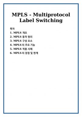 MPLS - Multiprotocol Label Switching-1페이지