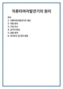 직류타여자발전기의 원리-1페이지