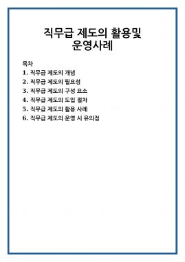 직무급 제도의 활용및 운영사례-1페이지
