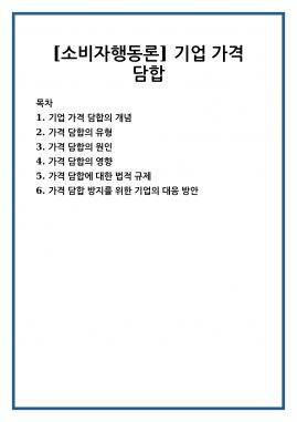 [소비자행동론] 기업 가격 담합-1페이지