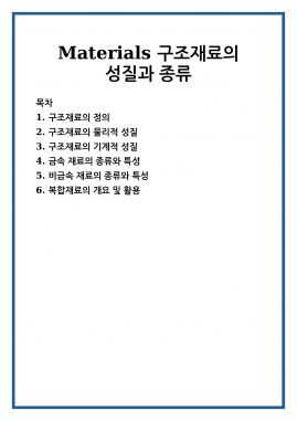 Materials 구조재료의 성질과 종류-1페이지