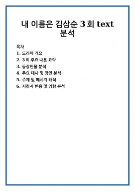 내 이름은 김삼순 3회 text 분석-1페이지