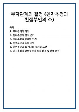 부자관계의 결정 (친자추정과 친생부인의 소)-1페이지
