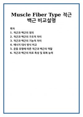 Muscle Fiber Type 적근 백근 비교설명-1페이지