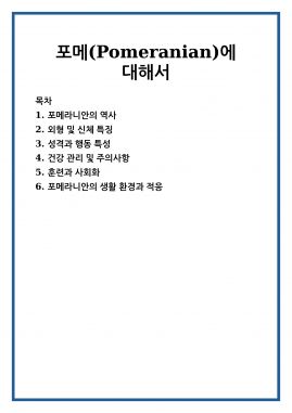 포메(Pomeranian)에 대해서-1페이지