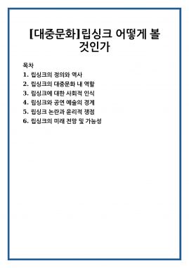 [대중문화]립싱크 어떻게 볼 것인가-1페이지