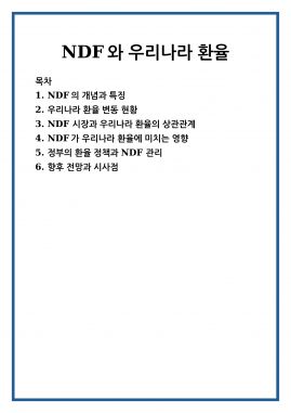 NDF와 우리나라 환율-1페이지