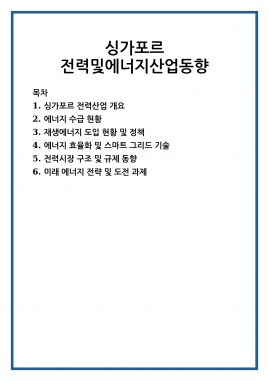 싱가포르 전력및에너지산업동향-1페이지