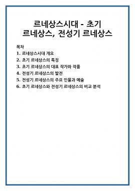 르네상스시대 - 초기 르네상스, 전성기 르네상스-1페이지