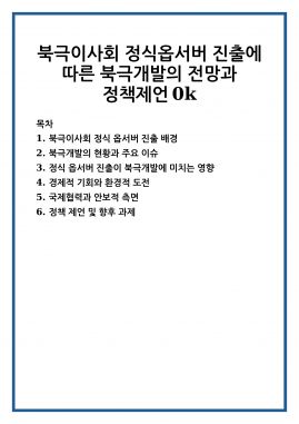 북극이사회 정식옵서버 진출에 따른 북극개발의 전망과 정책제언0k-1페이지