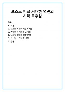 포스트 피크 거대한 역전의 시작 독후감-1페이지