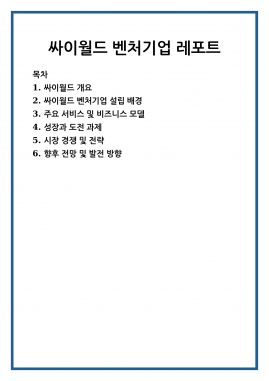 싸이월드 벤처기업 레포트-1페이지