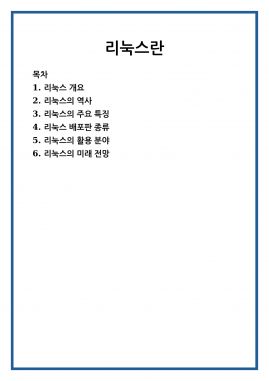 리눅스란 레포트 자료-1페이지