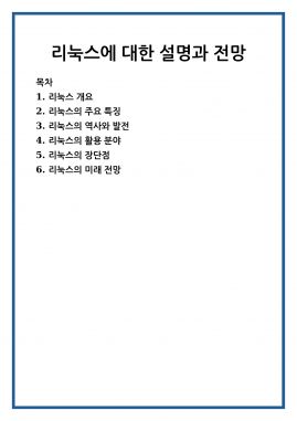 리눅스에 대한 설명과 전망-1페이지