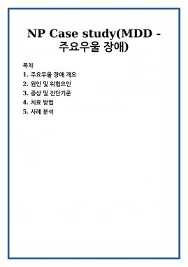NP Case study(MDD - 주요우울 장애)-1페이지