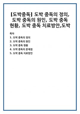 [도박중독] 도박 중독의 정의, 도박 중독의 원인, 도박 중독 현황, 도박 중독 치료방안,도박-1페이지