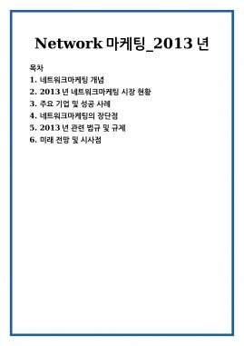 Network마케팅_2013년-1페이지