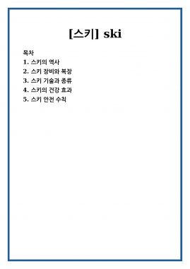 [스키] ski 레포트 자료-1페이지